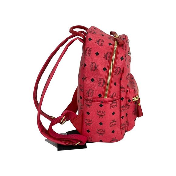 MCM | Bags | Pre Loved Mcm Backpack Red Studs Cognac Visetos Leather ...
